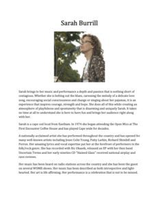 Sarah Burrill | WOMR – Outermost Community Radio